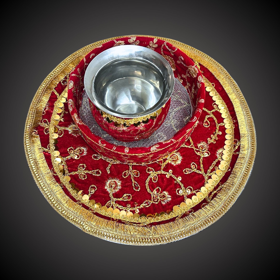 Karva Chauth Thali Set, Pooja Thali Items, Decorative Thali Set With ...