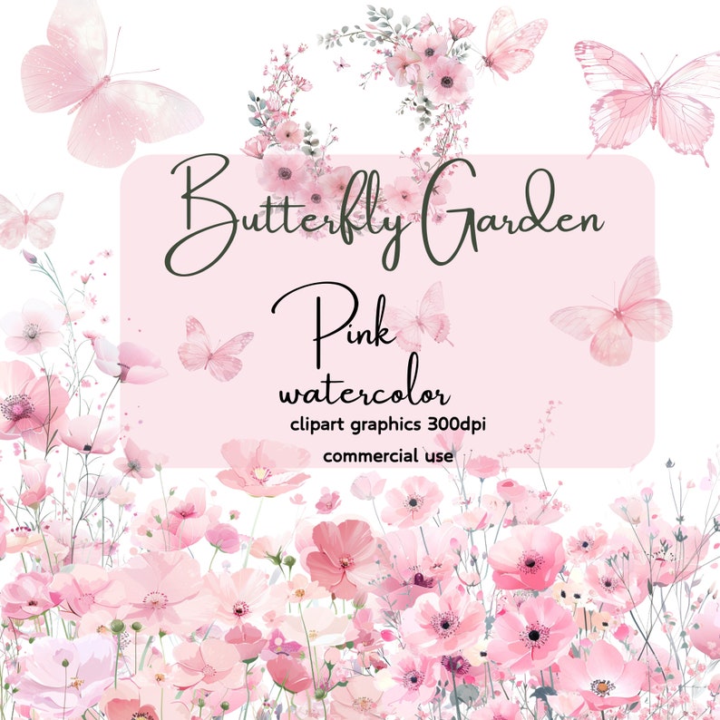 Butterfly Garden Clipart,butterfly Clipart,flowers Clipart,clipart ...