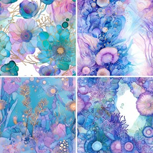 30 Sea Coral Seamless,watercolor Sea Coral Seamless Pattern Collection ...