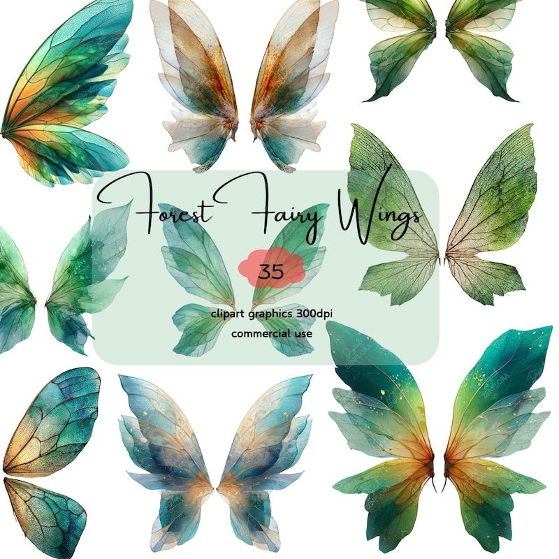Fairy Butterfly Wings Clip Art - Etsy
