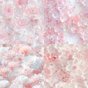 3D Flowers Seamless,soft Pink Flowers,romantic Tones,300 Dpi,digital ...