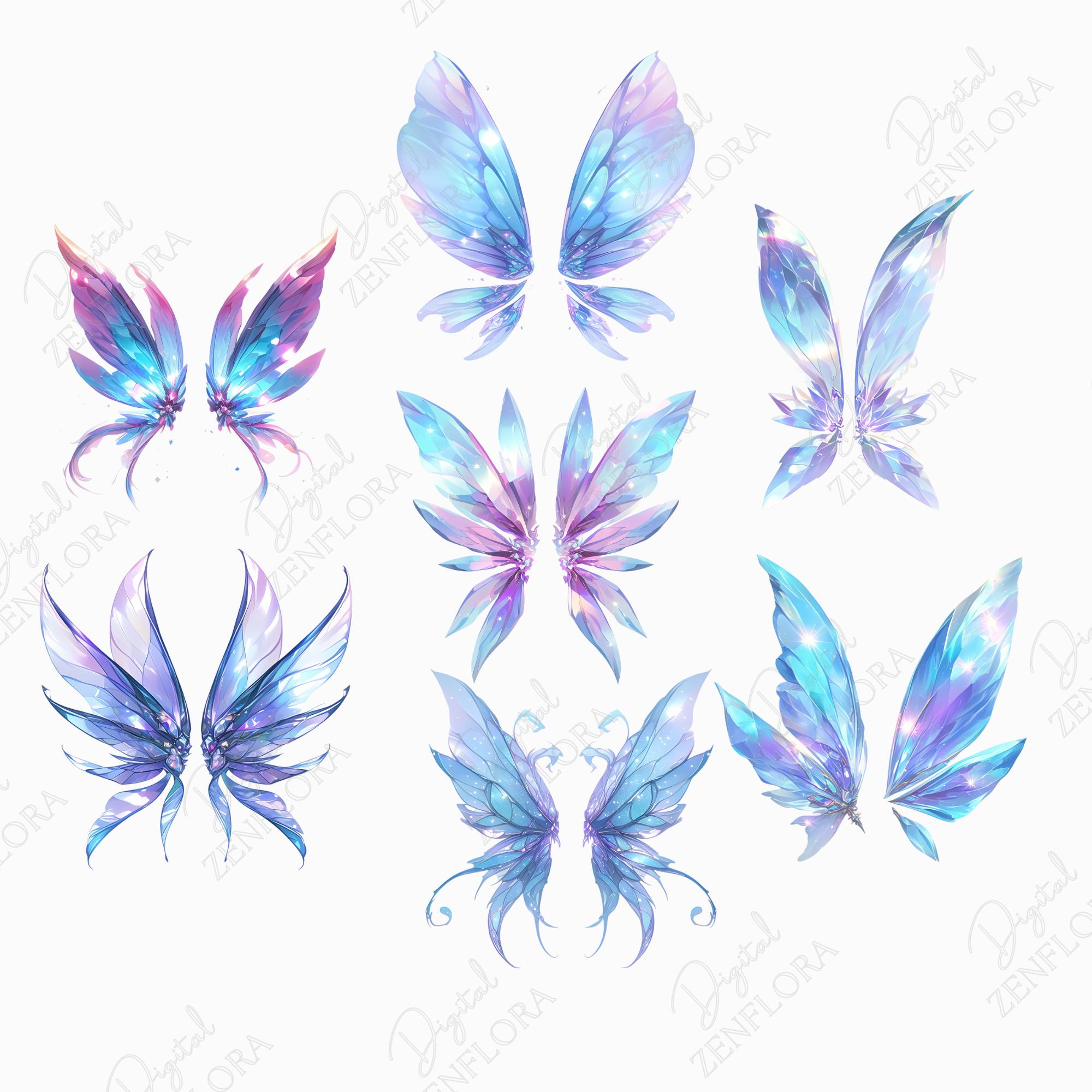 Crystal Fairy Wings Clipart,butterfly Wings,angel Wings ,blue,pink,png ...