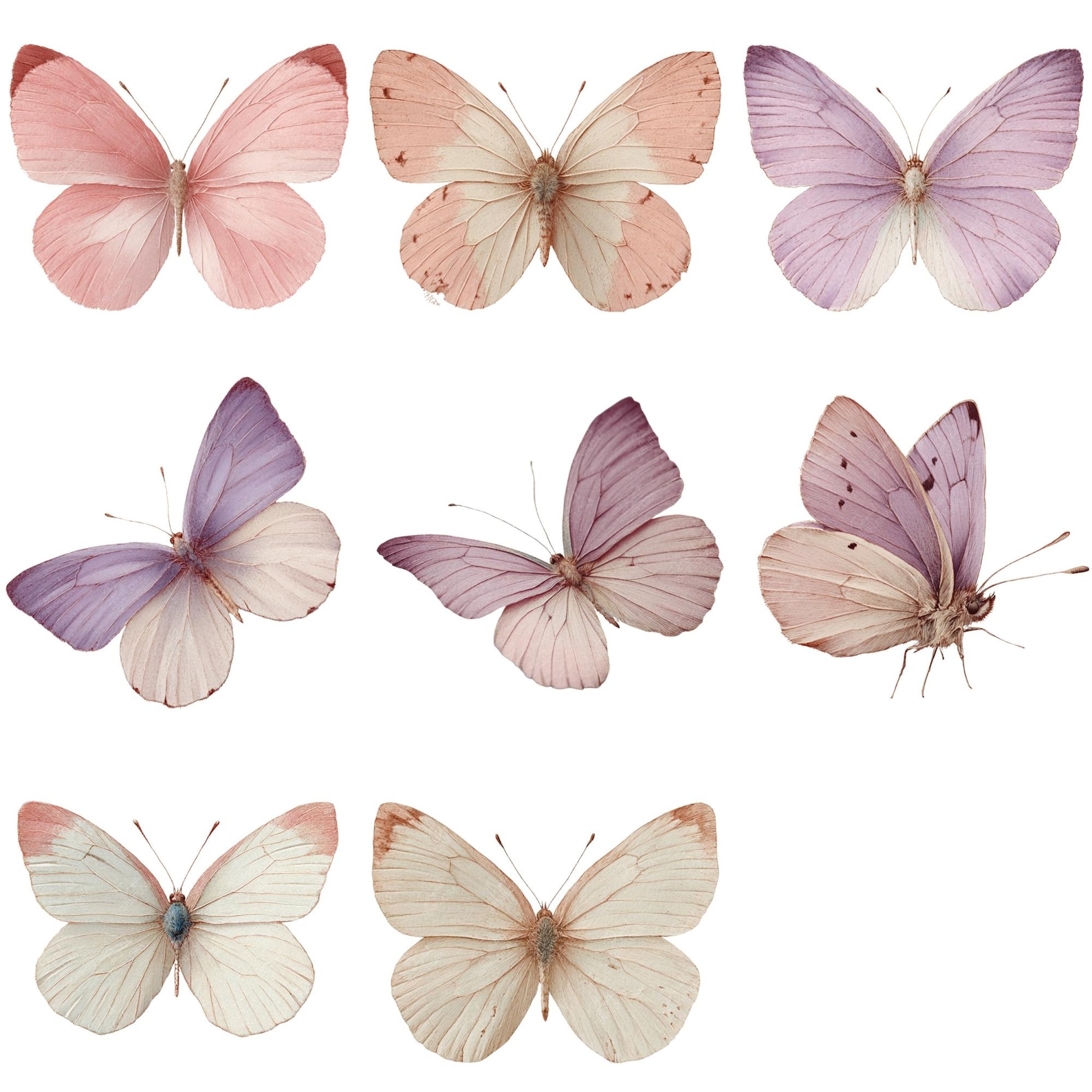 Butterfly Garden Clipart Bundle: Wildflower Frame, Junk Journal (PNG ...