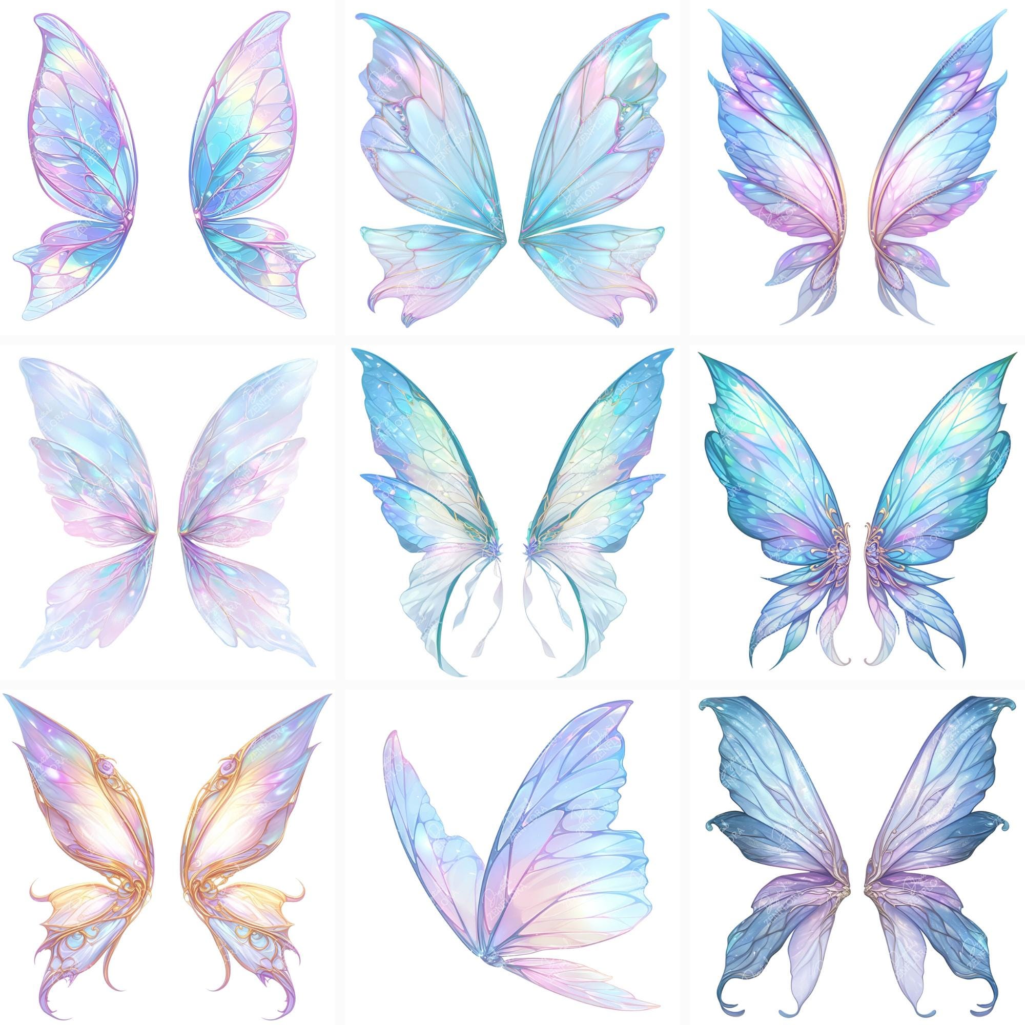 Light Fairy Wings Clipart,butterfly Wings,angel Wings ,elegant,blue ...