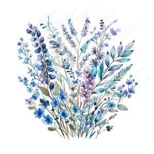 8 Wildflowers Clipart ,boho Flower, Watercolors, Printable Art ...