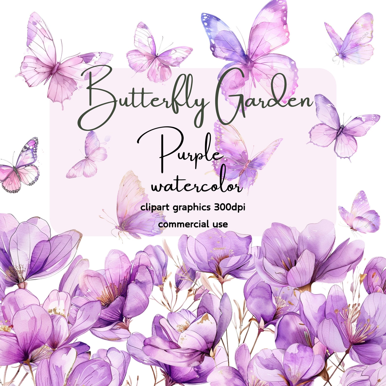 Butterfly Garden Clipart,purple Butterfly Clipart,flower Clipart,png ...