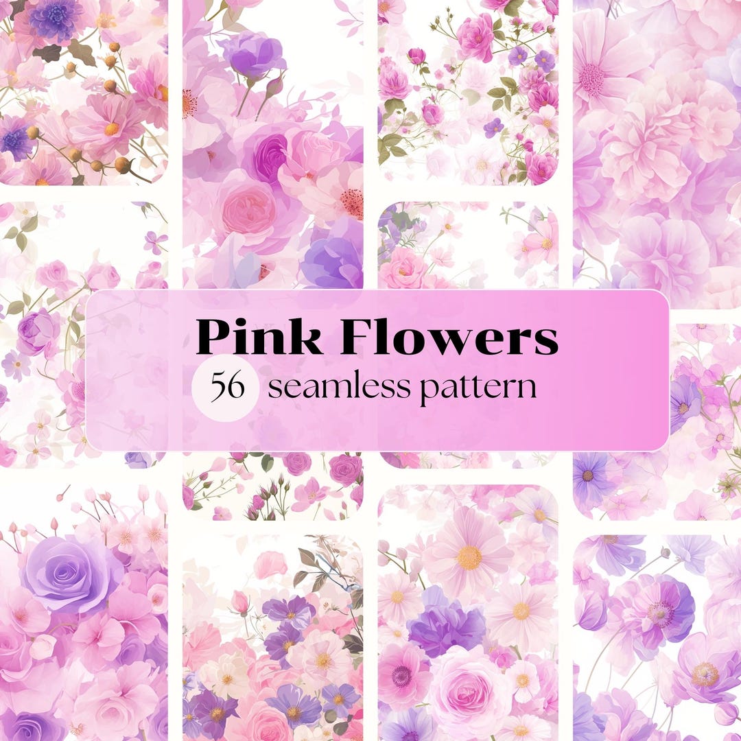 Pink Flowers Seamless,watercolor Floral,flower Pattern,flower Printable ...