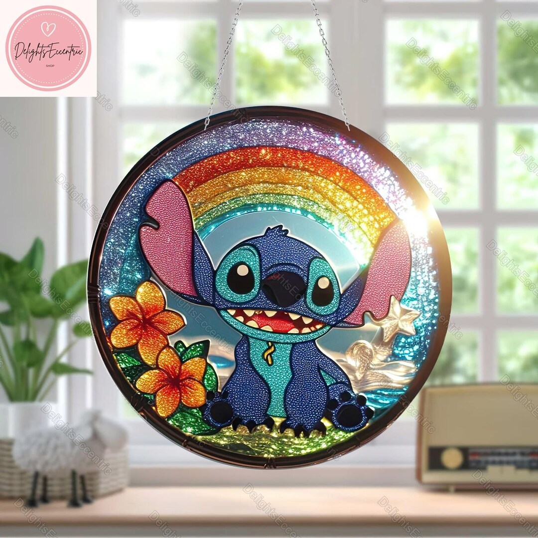 Disney Stitch Window Decor, Funny Stitch Suncatcher, Lilo and Stitch ...
