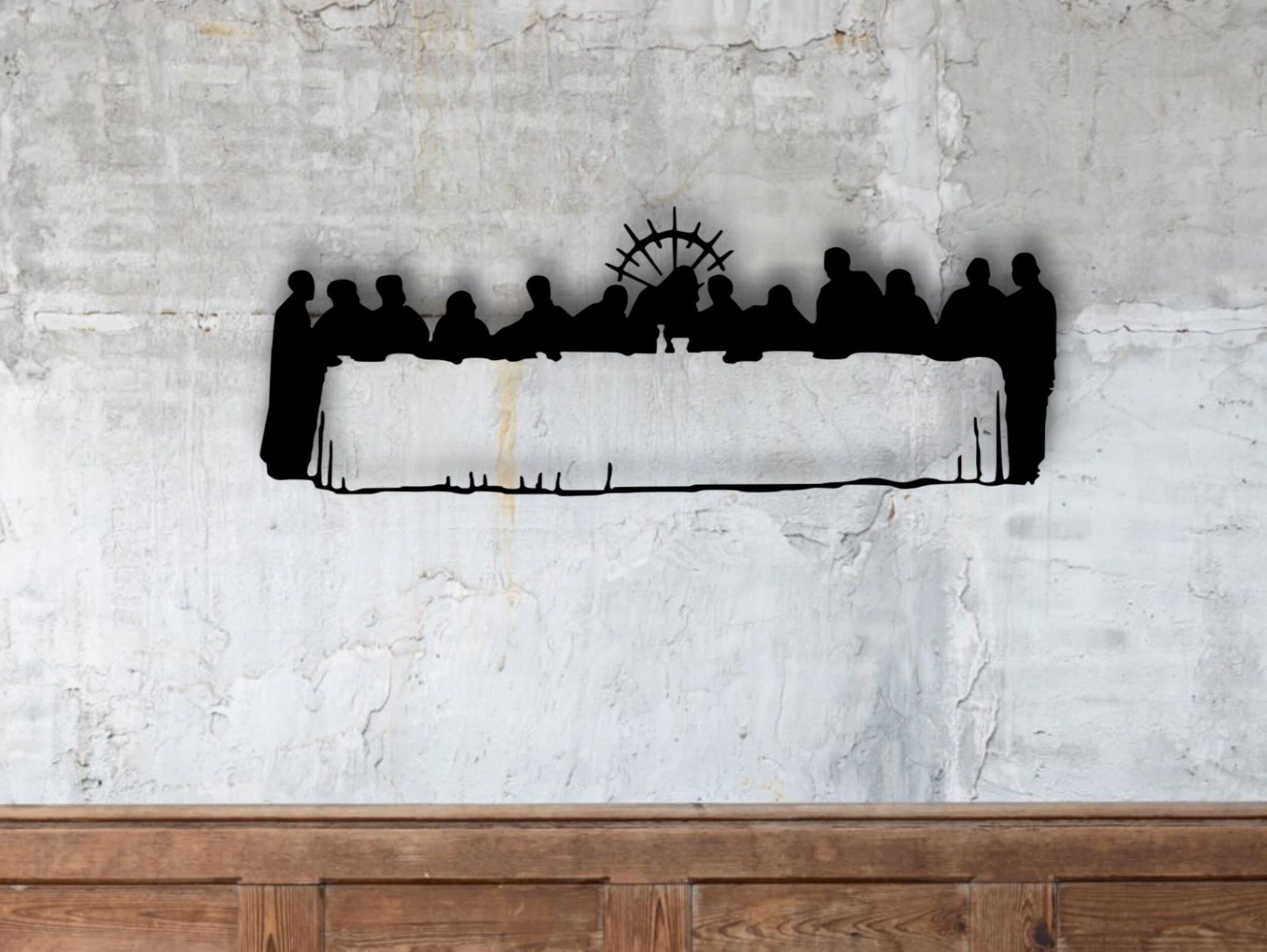 Intricate Last Supper Silhouette Wall Art - Jesus and Disciples in ...
