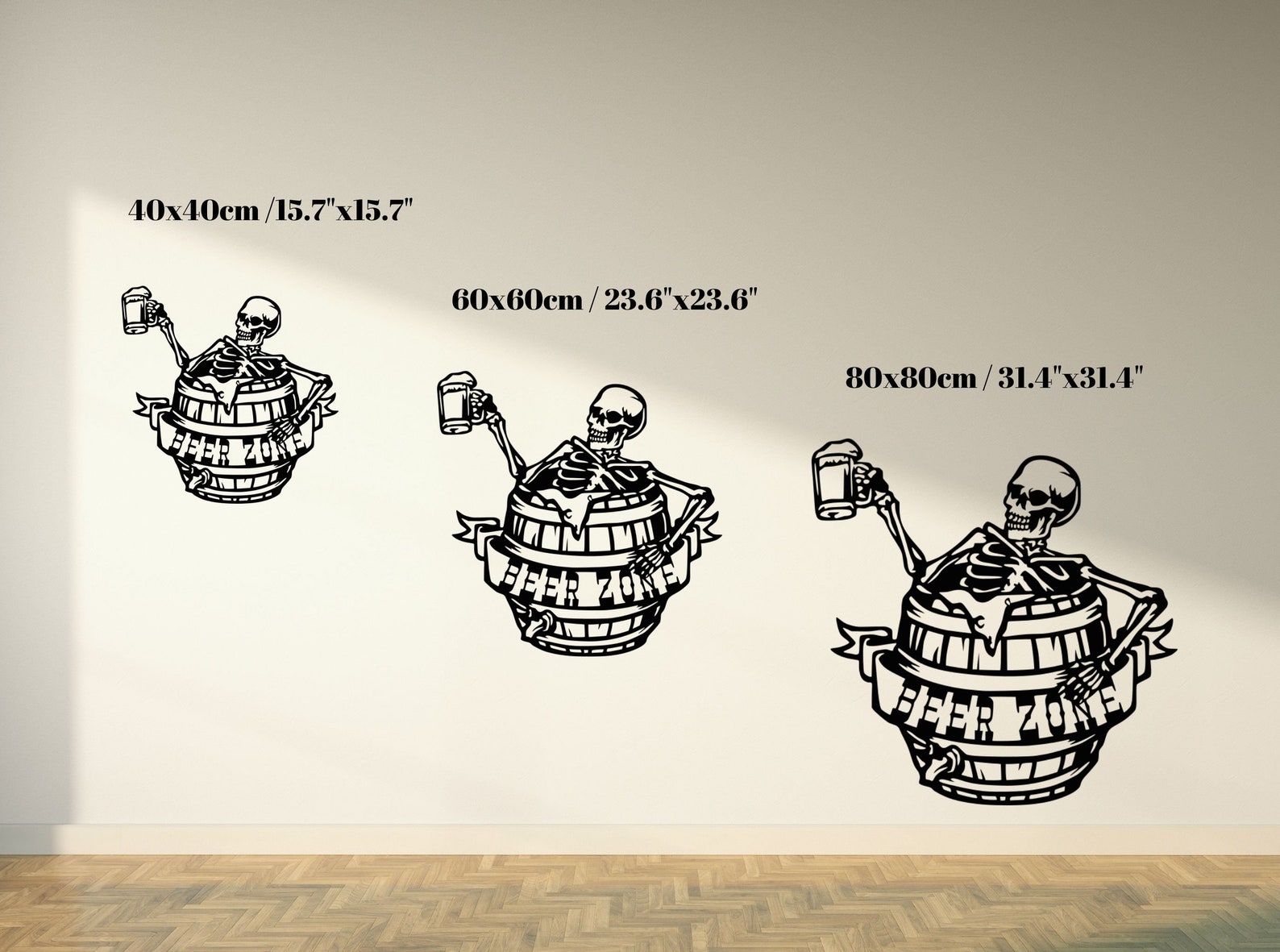 Custom Metal Beer Zone Skeleton Wall Art Unique Bar Decor Personalized ...