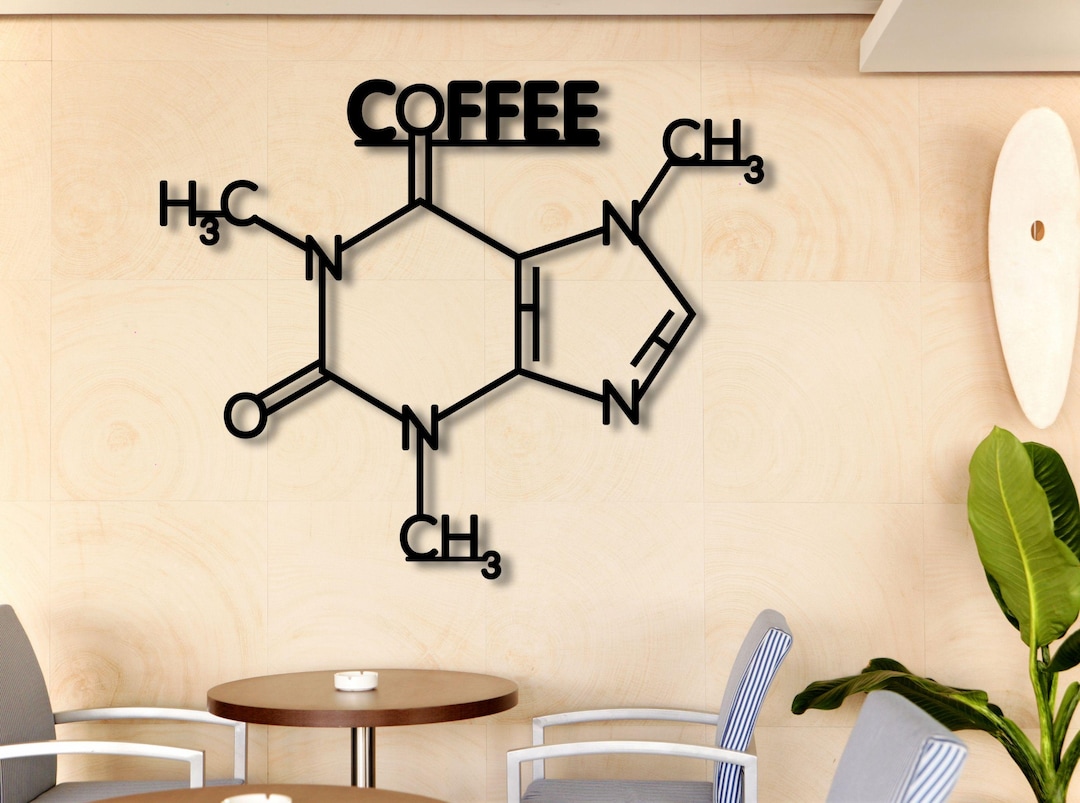 Coffee Molecule Metal Wall Art Modern Caffeine Decor Science-inspired ...