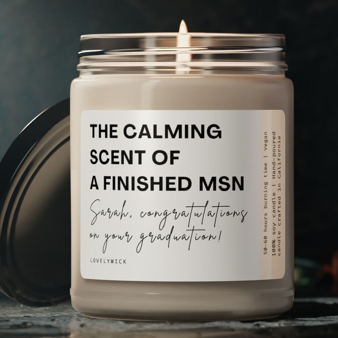 Personalized MSN Graduation Candle, Vegan Soy Wax, Daughter Gift - Etsy