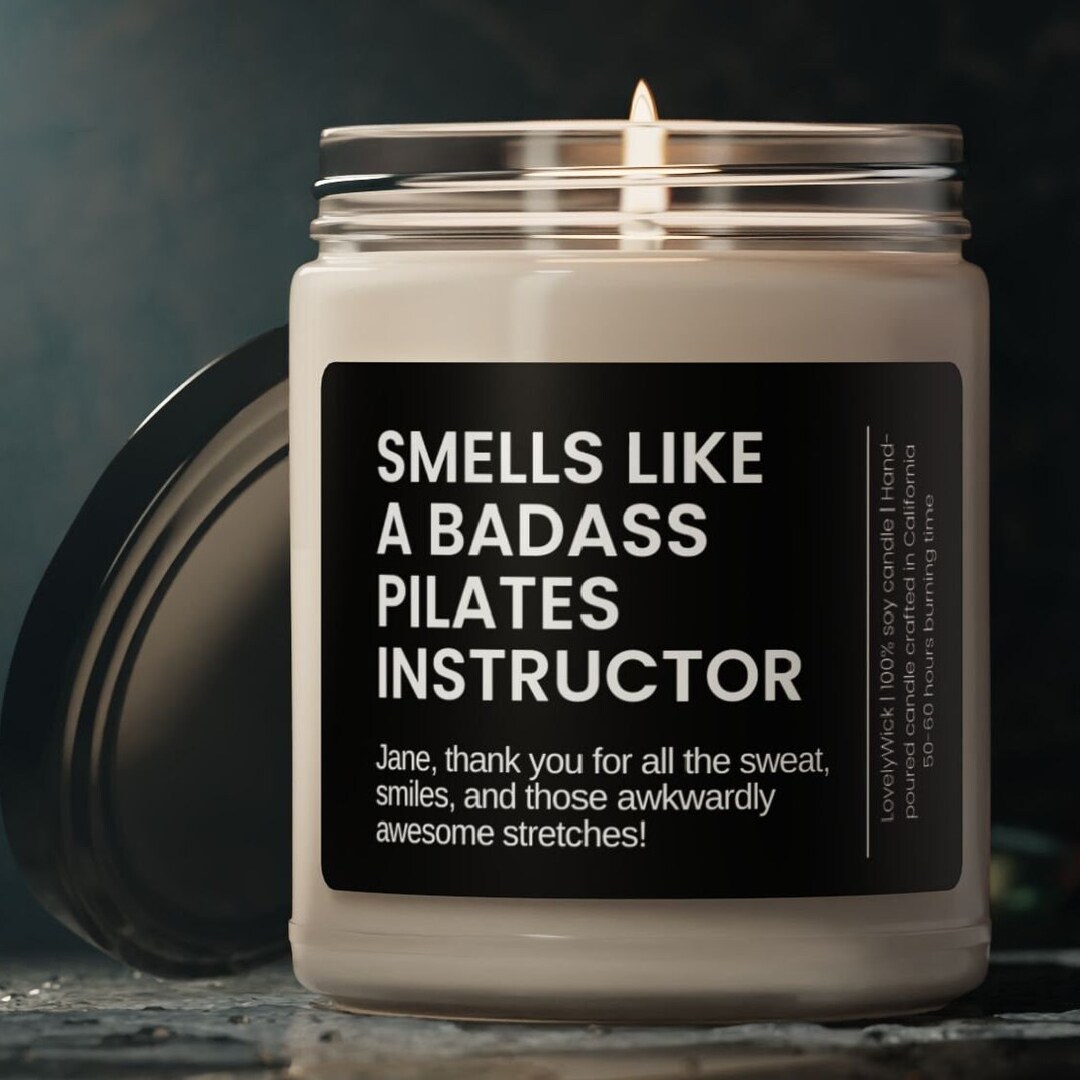 Badass Pilates Instructor Candle, Vegan Soy Wax, Funny Gift - Etsy