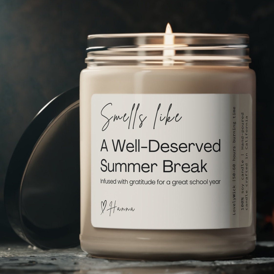 Summer Break Thank You Teacher Gift, Personalized Funny Teacher Candle ...