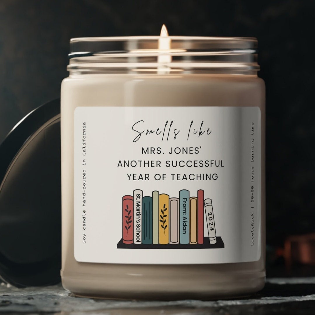 Personalised Teacher Candle, First Day of School Gift for Teacher ...