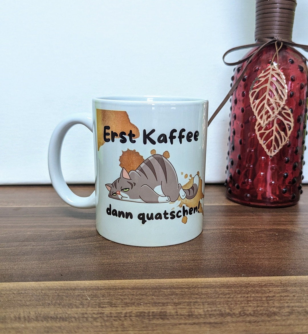 Coffee Cup, Cat, Tired, Funny, Morning Grouch, Tired, Talking, Gift ...
