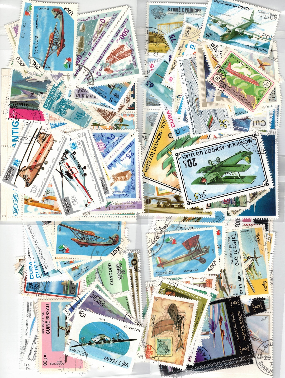 AIRPLANES and AVIATION. 50 Different Used Stamps Pack. Good Condition ...