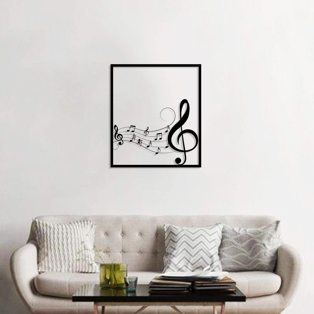 Music Notes Wall Art, Musical Treble Clef Metal Wall Hanging ...