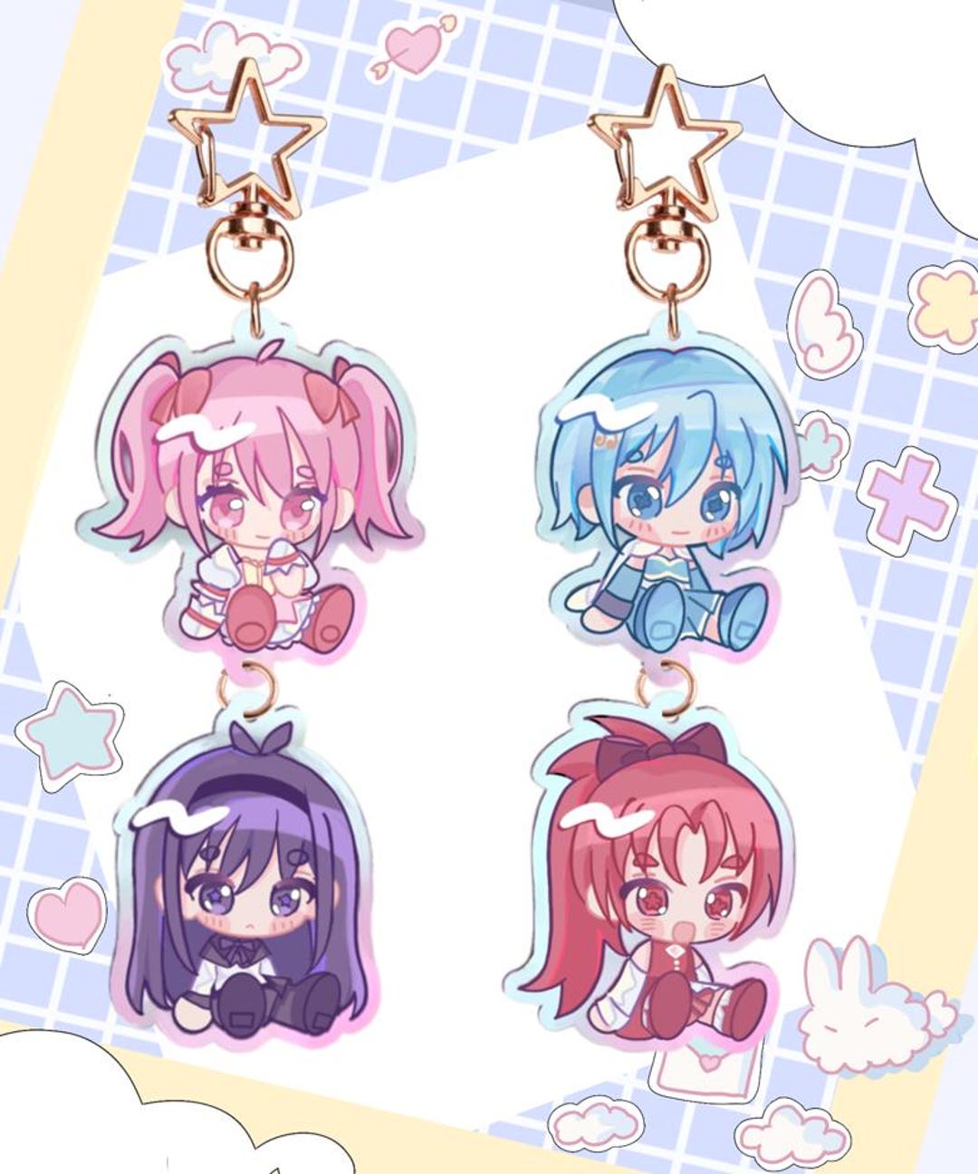 Madoka Magic Connected Acrylic Keychains - Etsy