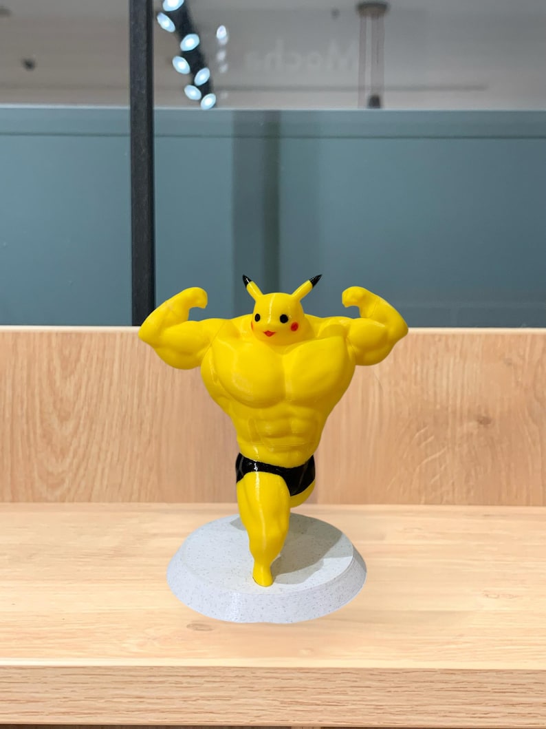 Muskachu, Muscular, Body Builder, Funny 3D Printed Figurine, Unique ...