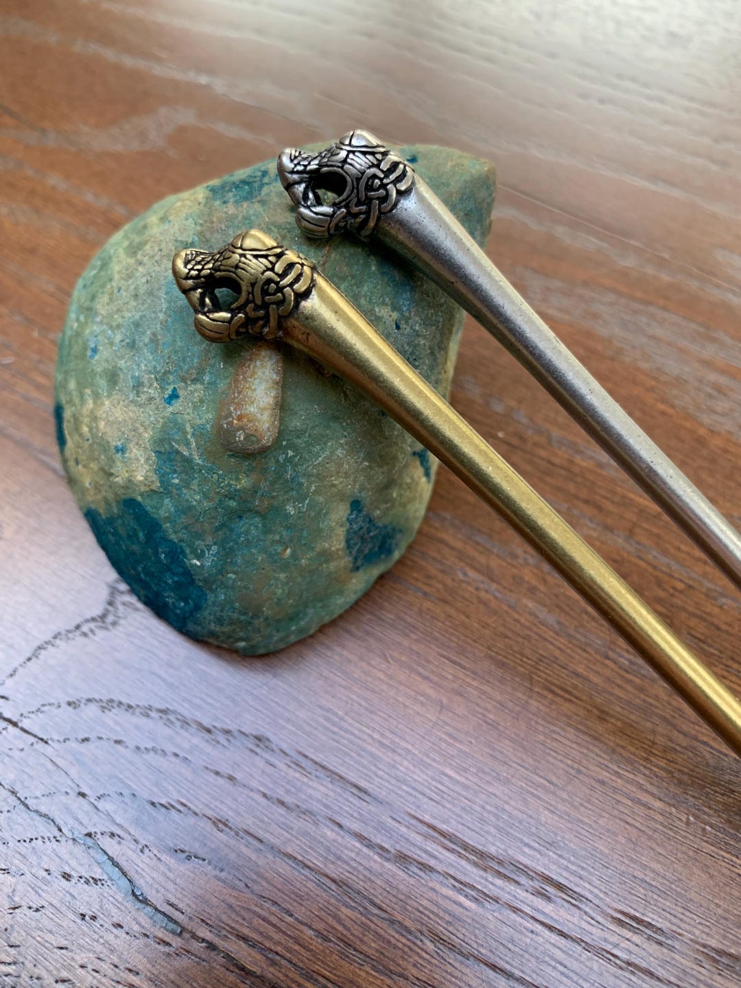 Viking Hairpin From Oseberg Brass, Silver Colour Medieval Re-enactment ...