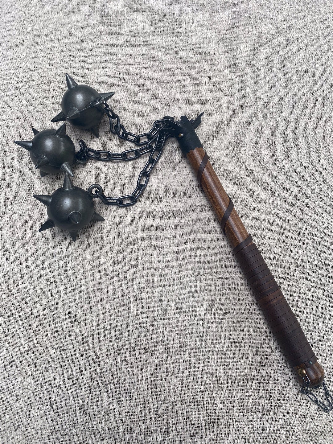Three Steel Ball Flail Morning Star Medieval Re-enactment Costume 70cm ...