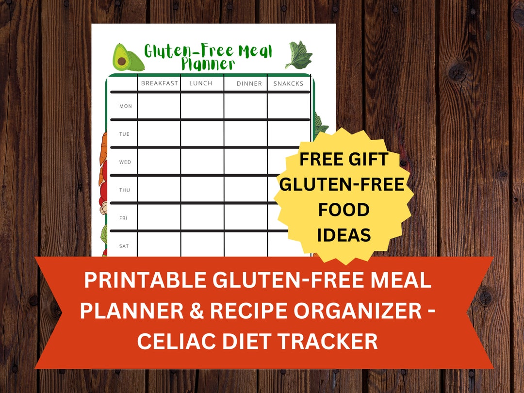 Printable Gluten-free Meal Planner & Recipe Organizer Celiac Diet ...