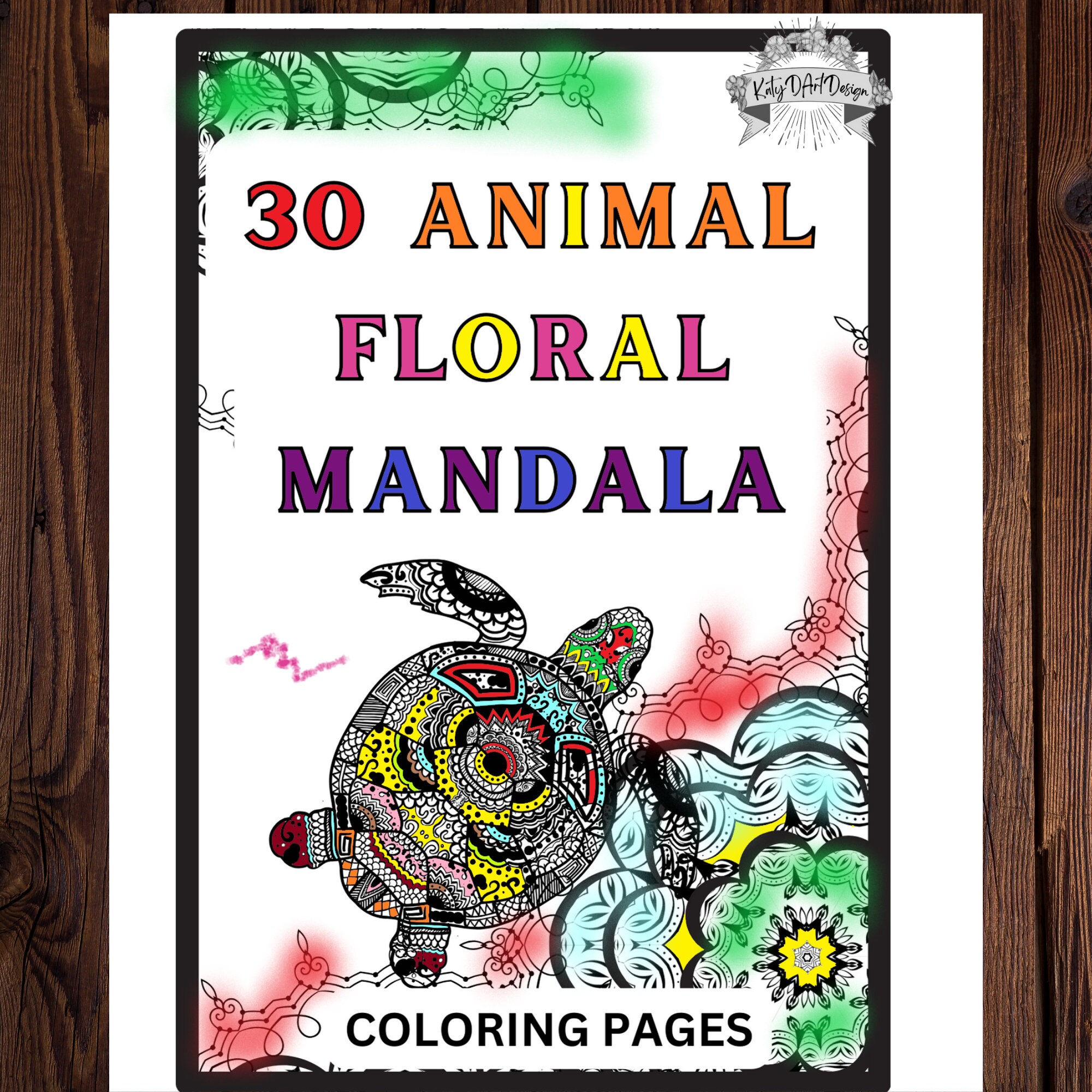 Animal Floral Mandala Coloring Pages | Relaxing Printable Art - Etsy