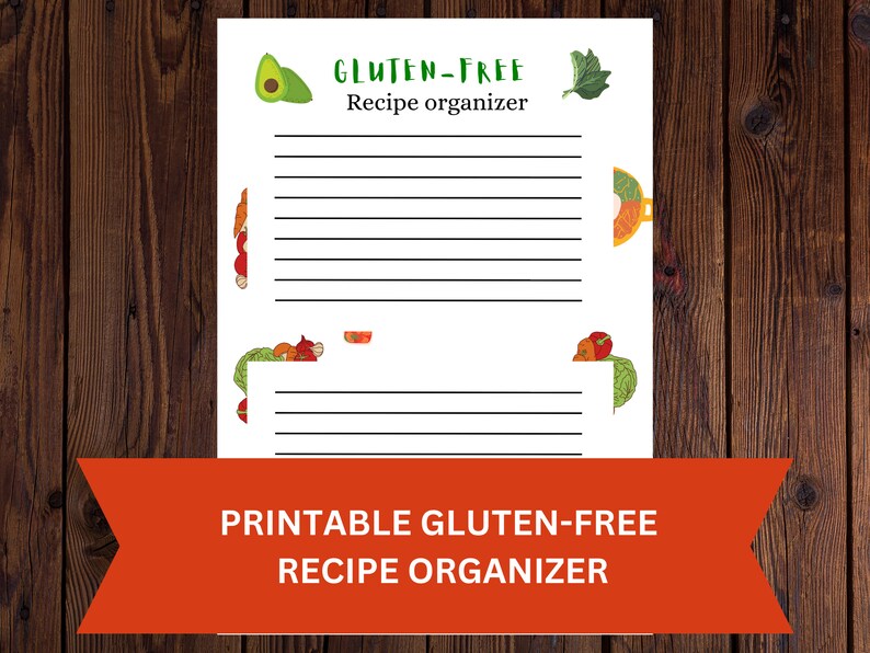Printable Gluten-free Meal Planner & Recipe Organizer Celiac Diet ...