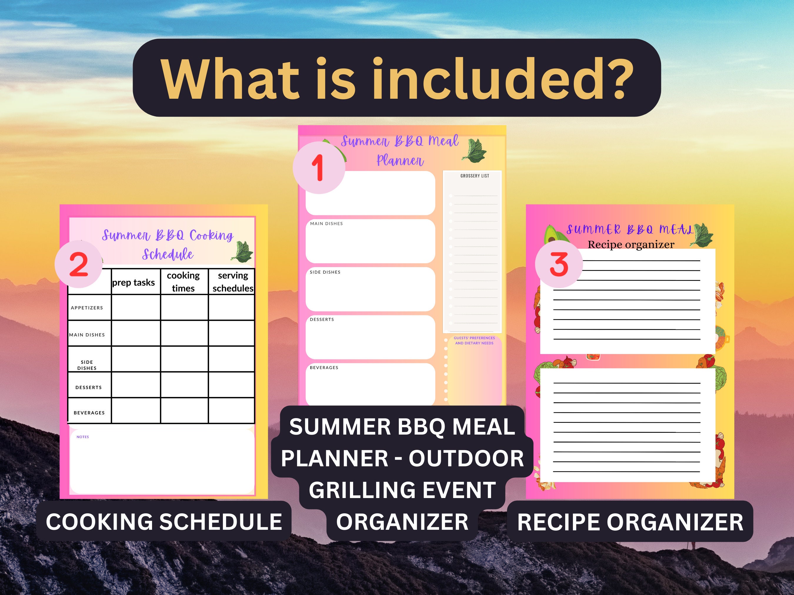 Printable Summer BBQ Meal Planner Outdoor Grilling Event Organizer - Etsy