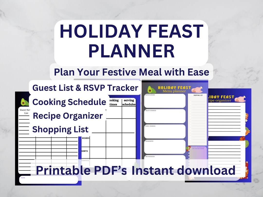 Printable Holiday Feast Planner Plan Your Festive Meal With Ease - Etsy