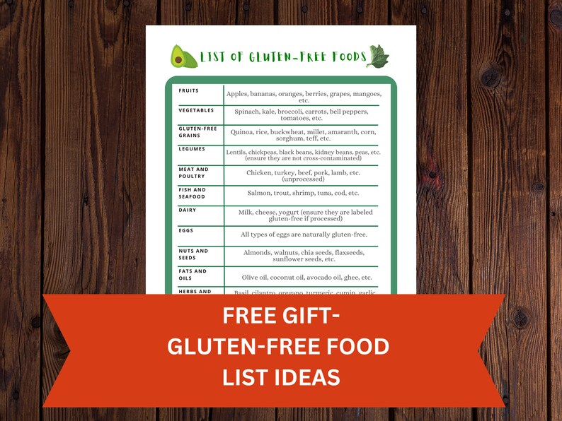 Printable Gluten-free Meal Planner & Recipe Organizer Celiac Diet ...