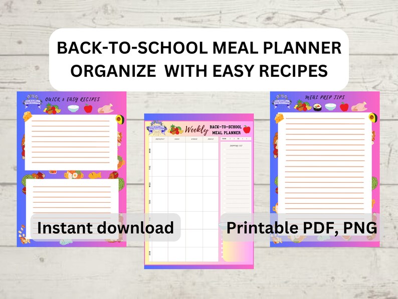 Printable Back-to-school Meal Planner - Organize Your Week With Easy ...
