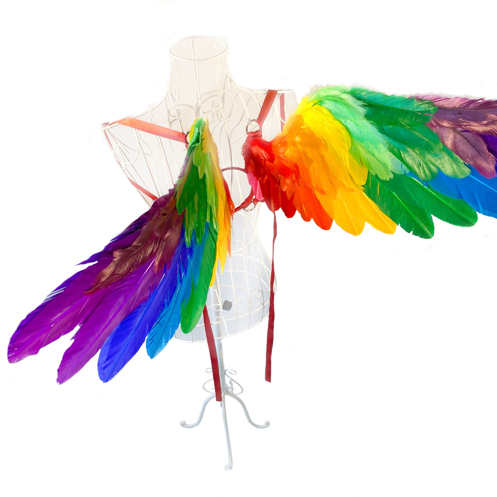 Rainbow Feather Angel Wings MEDIUM Size Cosplay Photography - Etsy