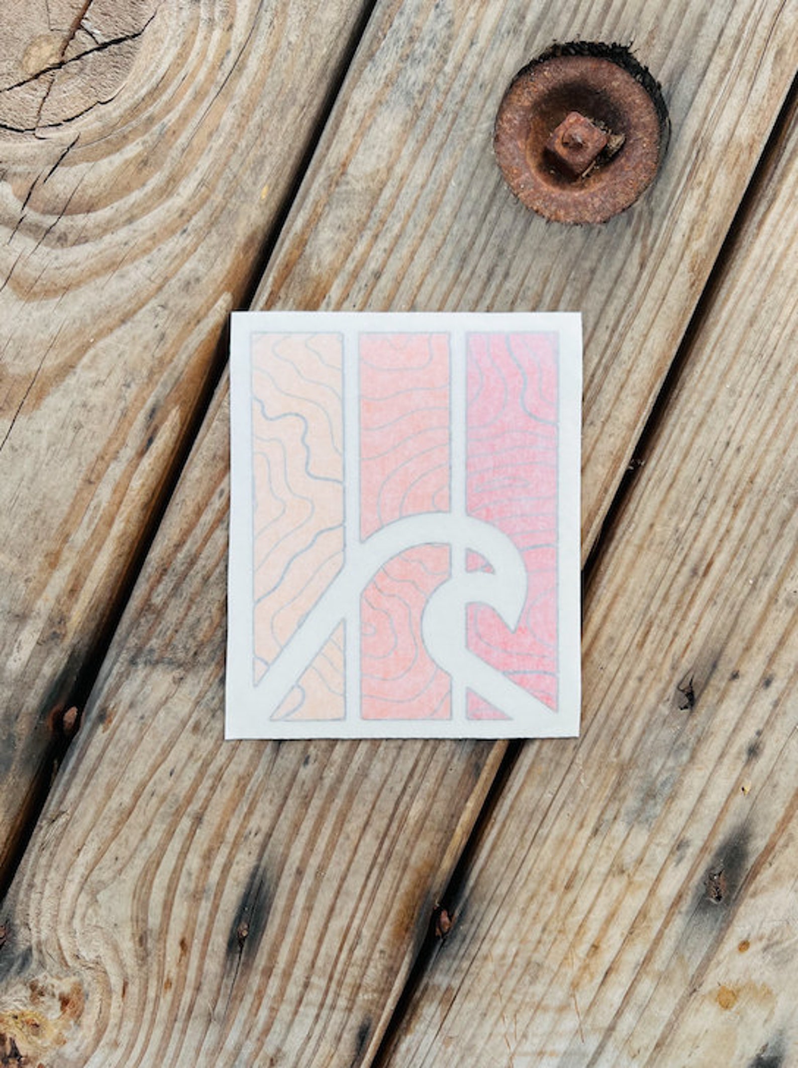 Retro Wave Topographic Decal - Etsy