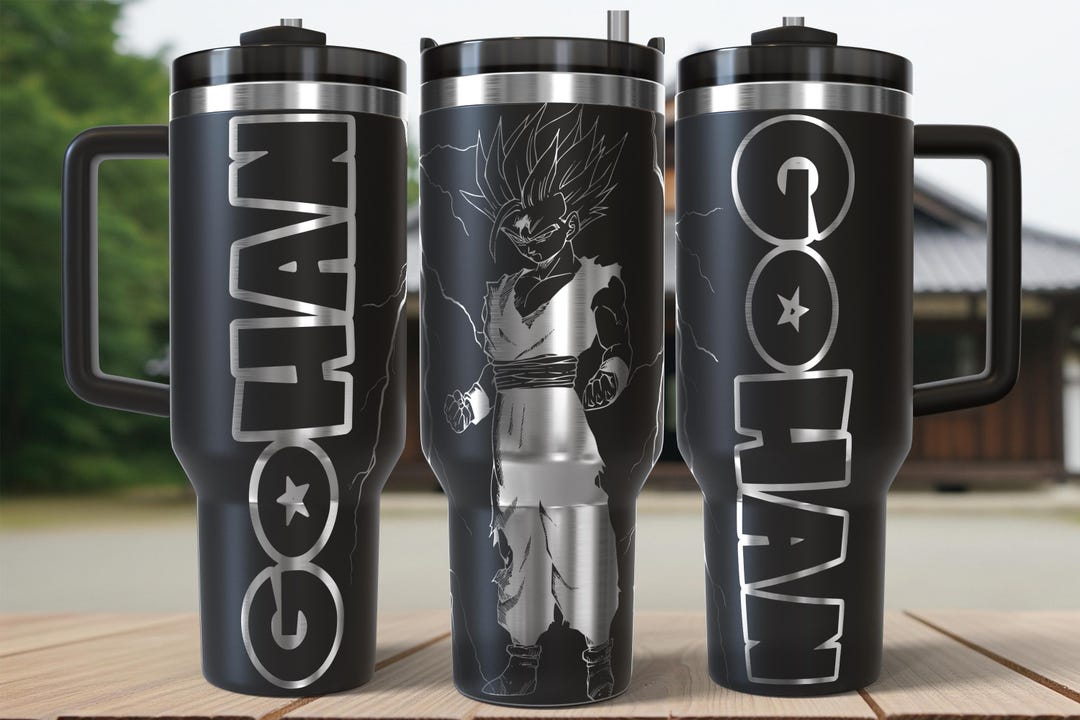 Gohan Tumbler Wrap SVG, 40oz Laser Engraving File, Rotary Ready Digital ...
