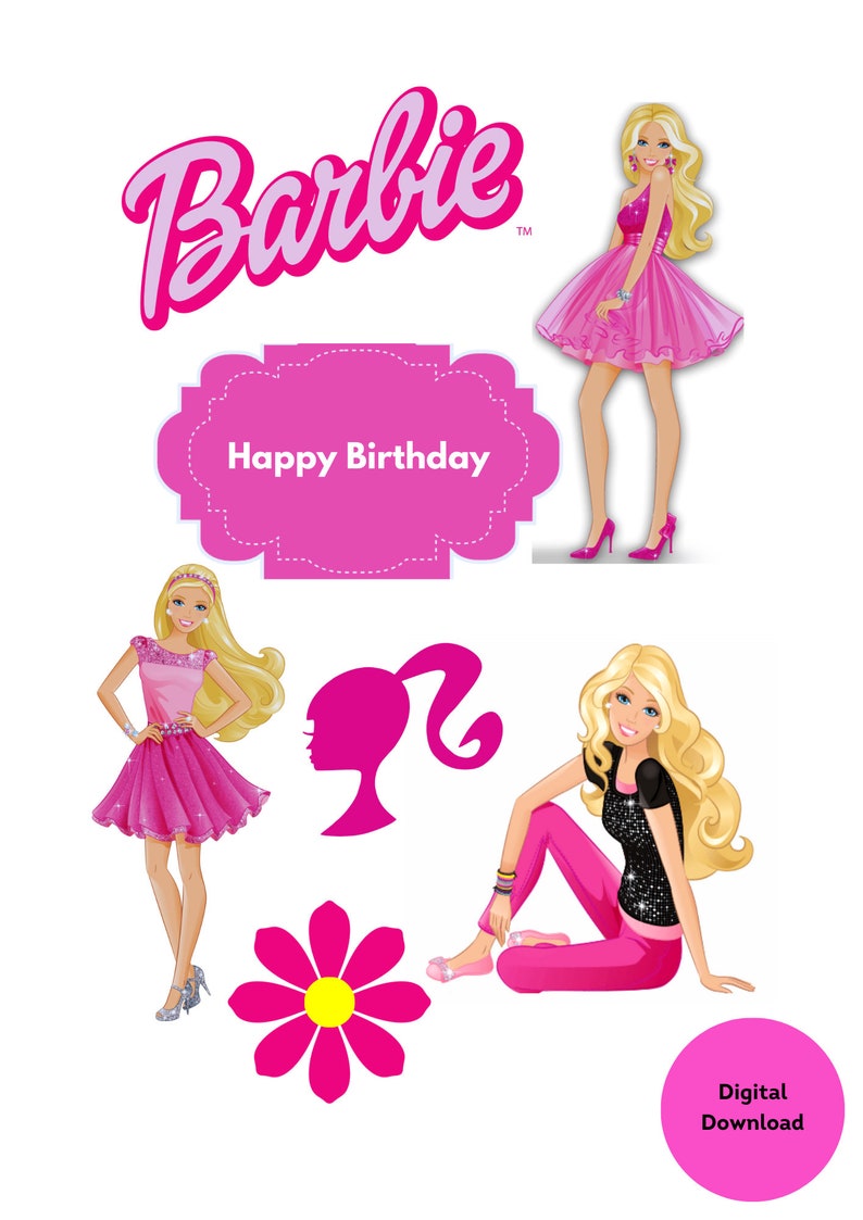 Barbie Cake Toppers Barbie Cake Decoration Free Customize Cake Topper ...