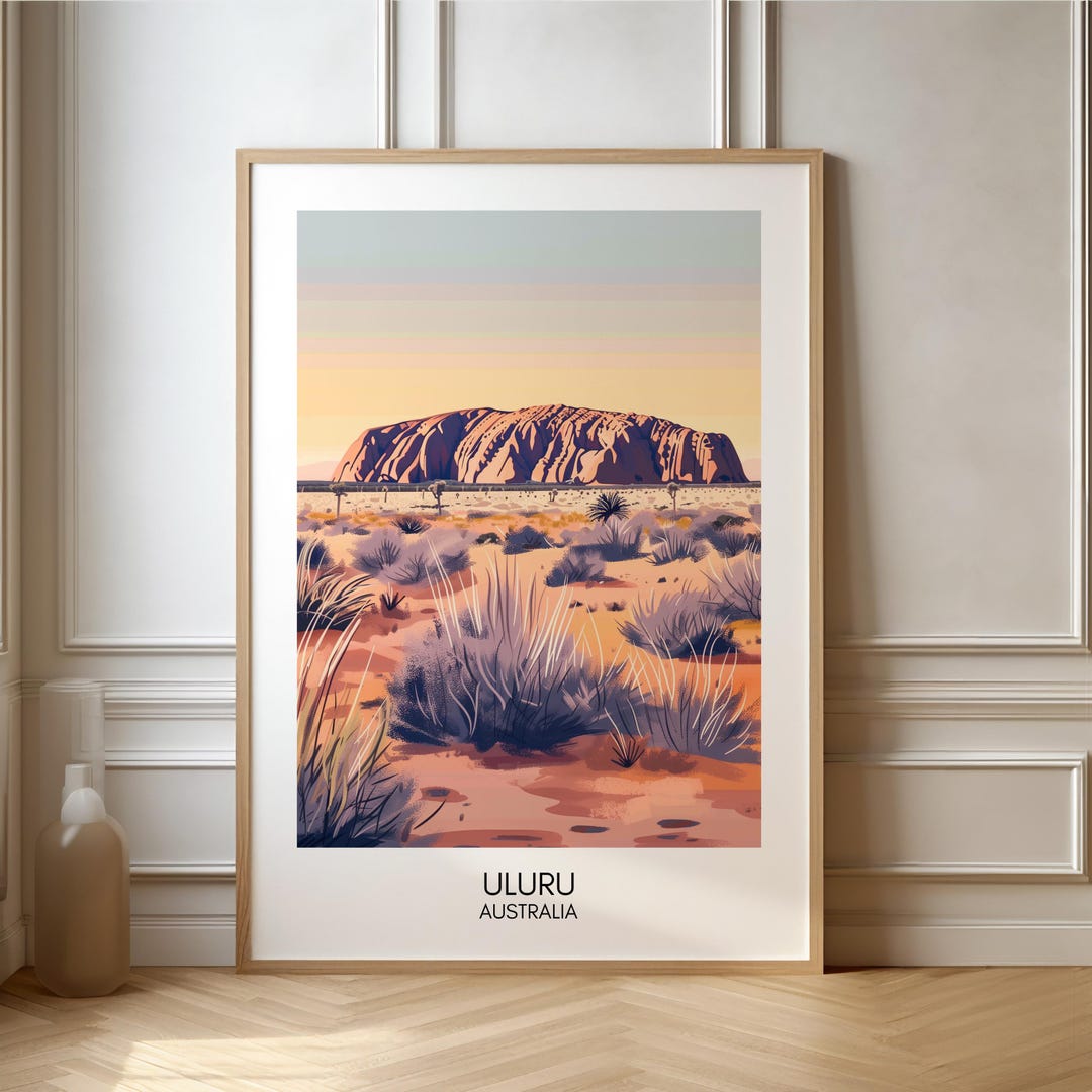 Uluru Poster Ayers Rock Australia Travel Poster | Gift for Travel ...