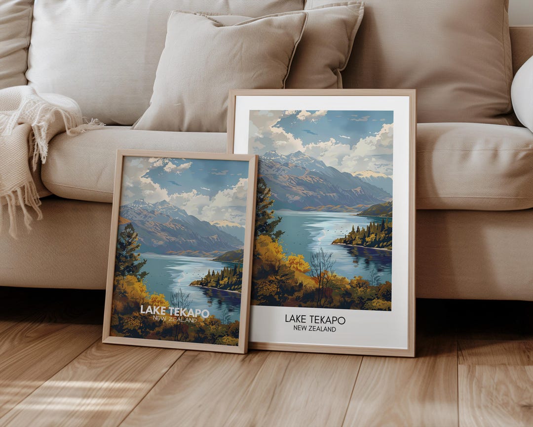 Lake Tekapo Poster Canterbury New Zealand Travel Poster Oceania I Gift ...
