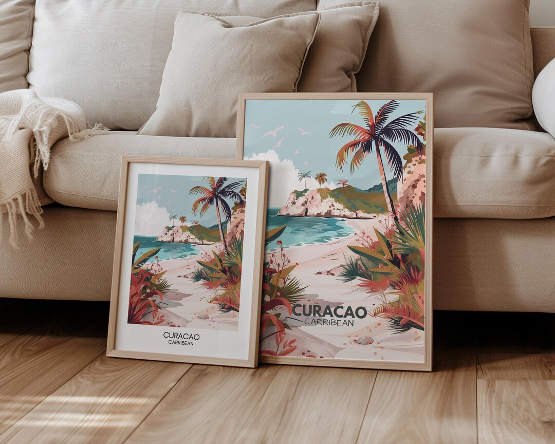 Curacao Poster Caribbean Travel Poster South America Gift Landscape ...