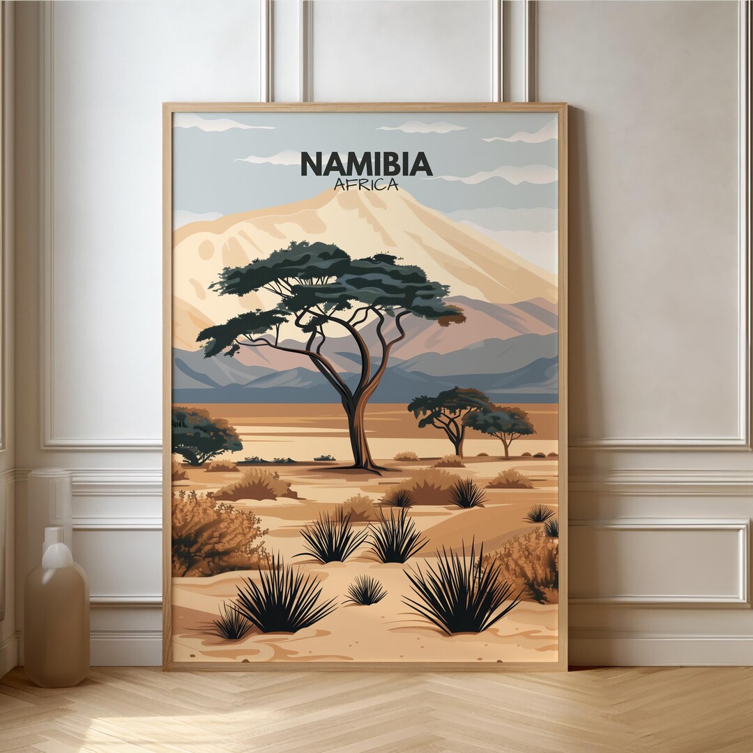 Namibia Travel Poster Africa I Travel Print Landscape Gift Travel ...