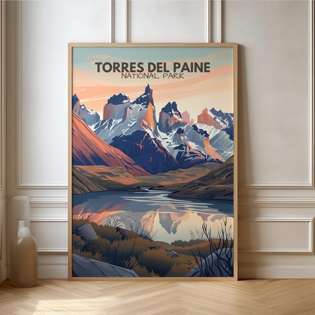 Travel Print Travel Poster Torres Del Paine National Park Chile I ...
