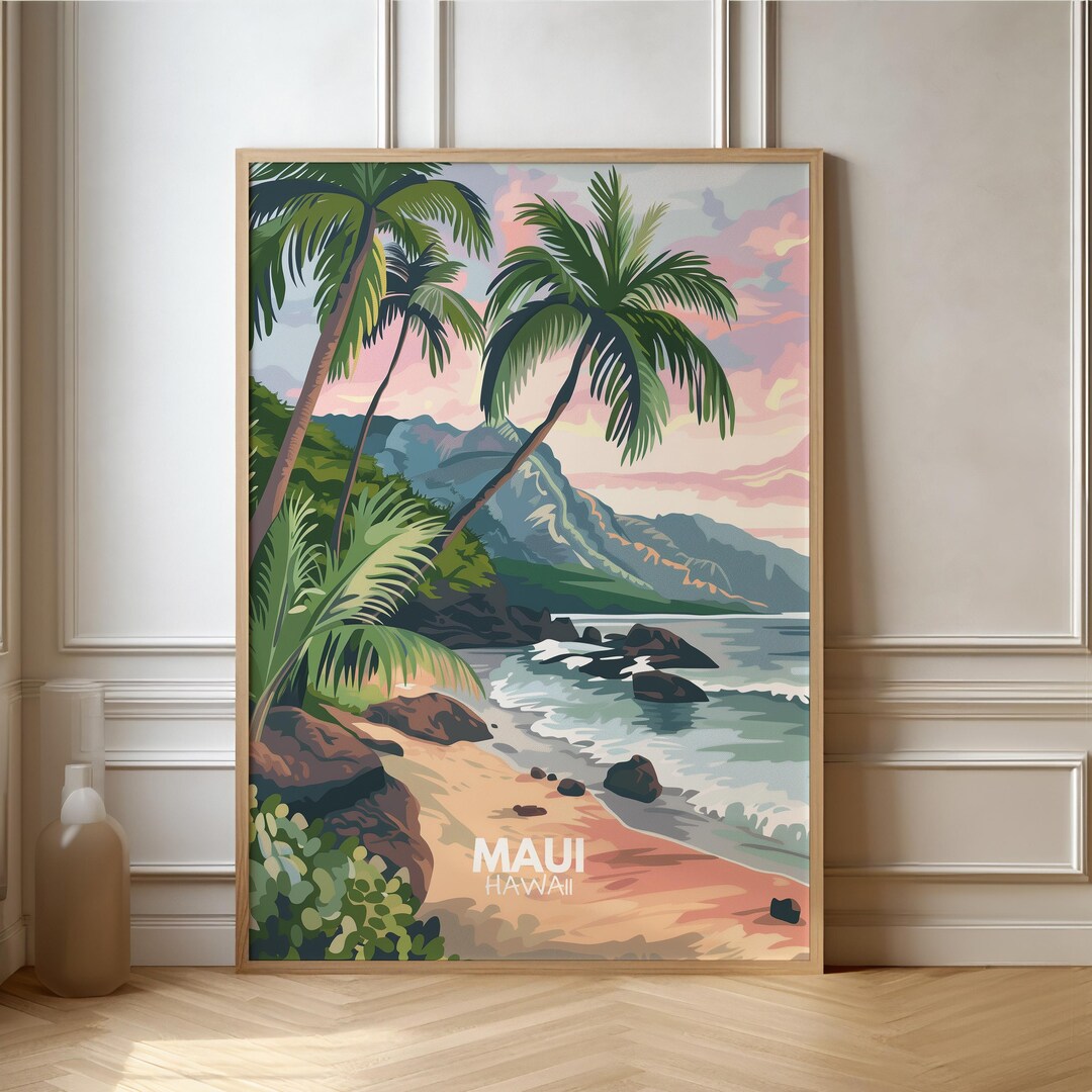 Maui Poster Hawaii Travel Poster USA | Gift Travel Nature Landscape ...