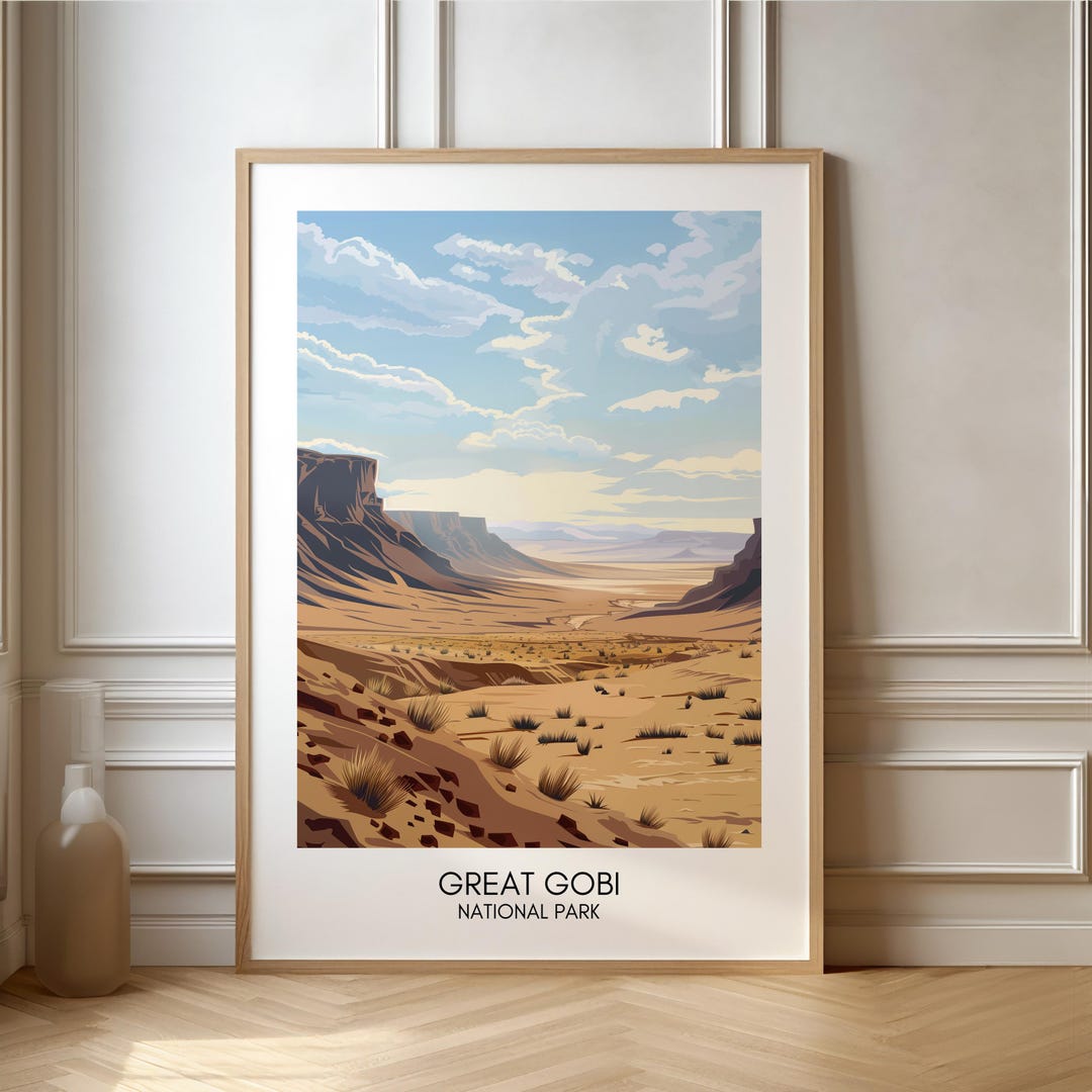 Gobi Desert, Great Gobi National Park Poster, Mongolia Travel Poster ...
