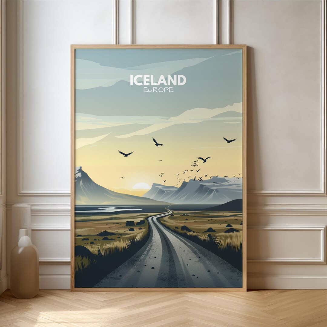 Iceland Poster Travel Poster Europe Scandinavia | Gift Travel Nature ...