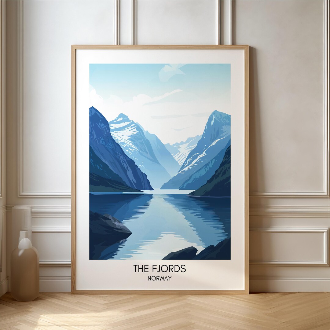 Norway Poster Fjords Travel Poster Scandinavia | Landscape Travel ...