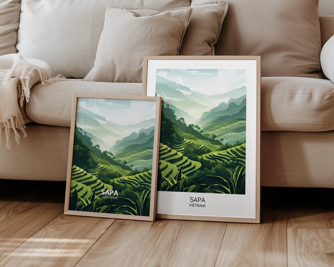Sapa Poster Vietnam Travel Poster Asia Gift Hiking Nature Landscape ...