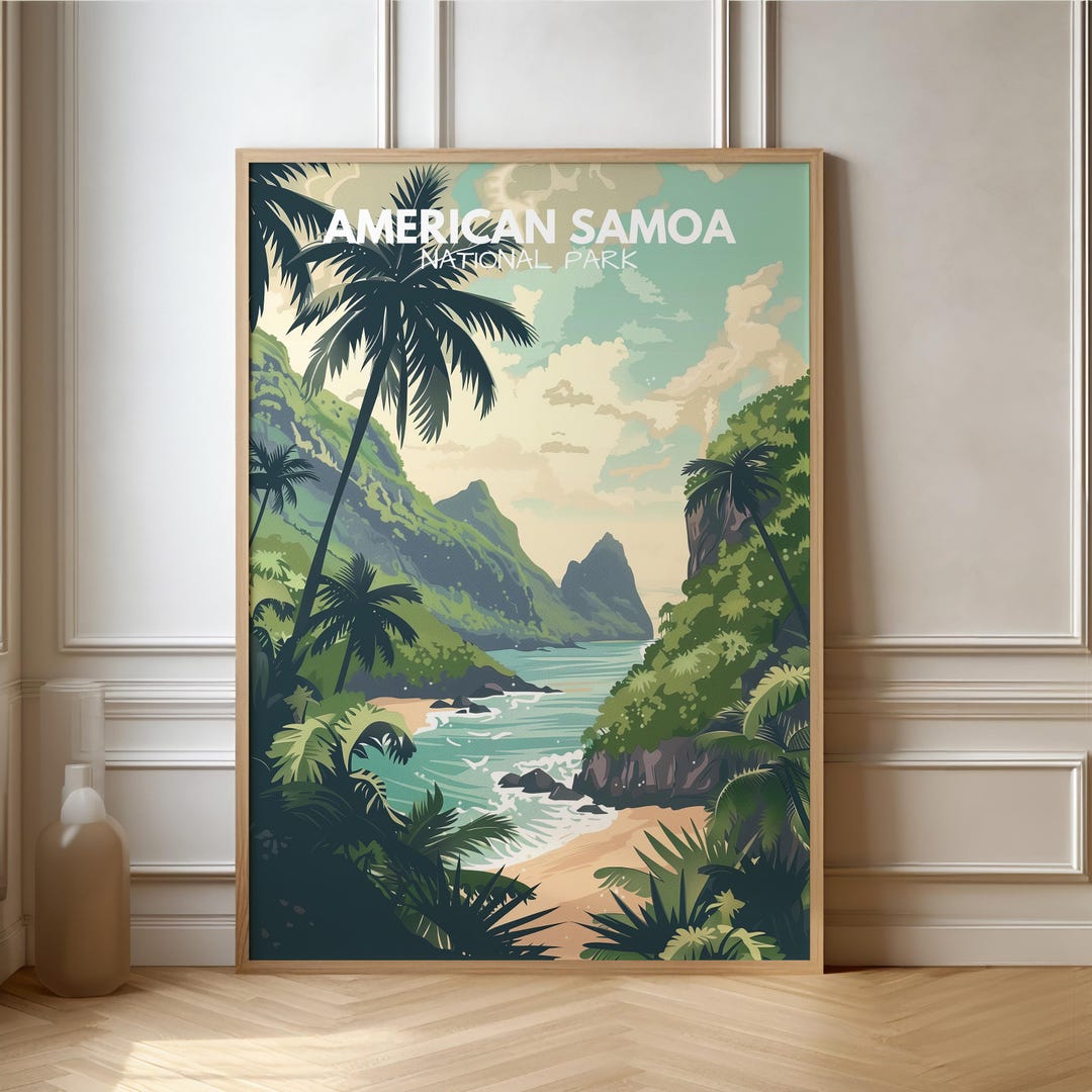 American Samoa Poster National Park Travel Poster South Pacific USA ...