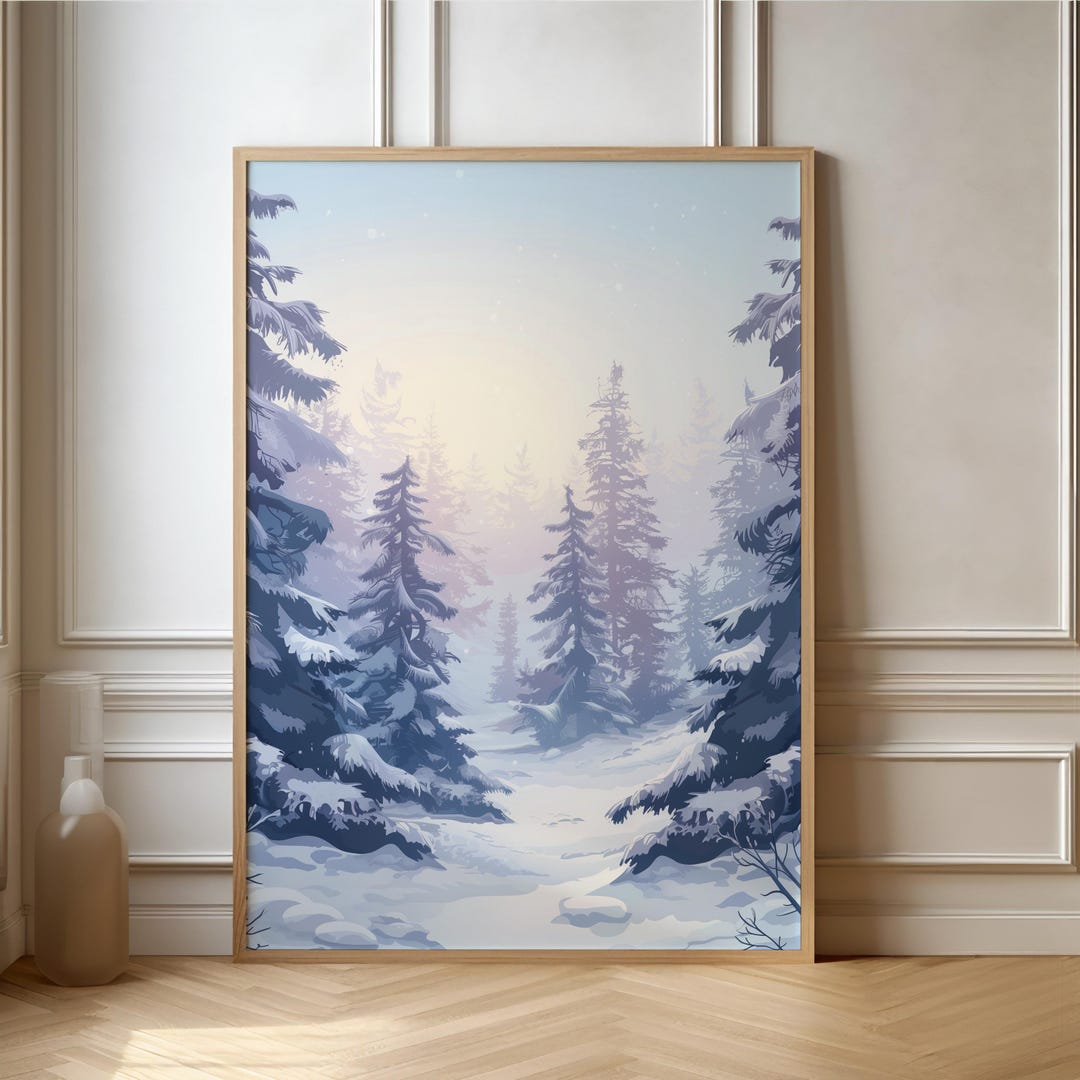 Winter Forest Poster – Snow Landscape Art Print | Winter Wonderland ...