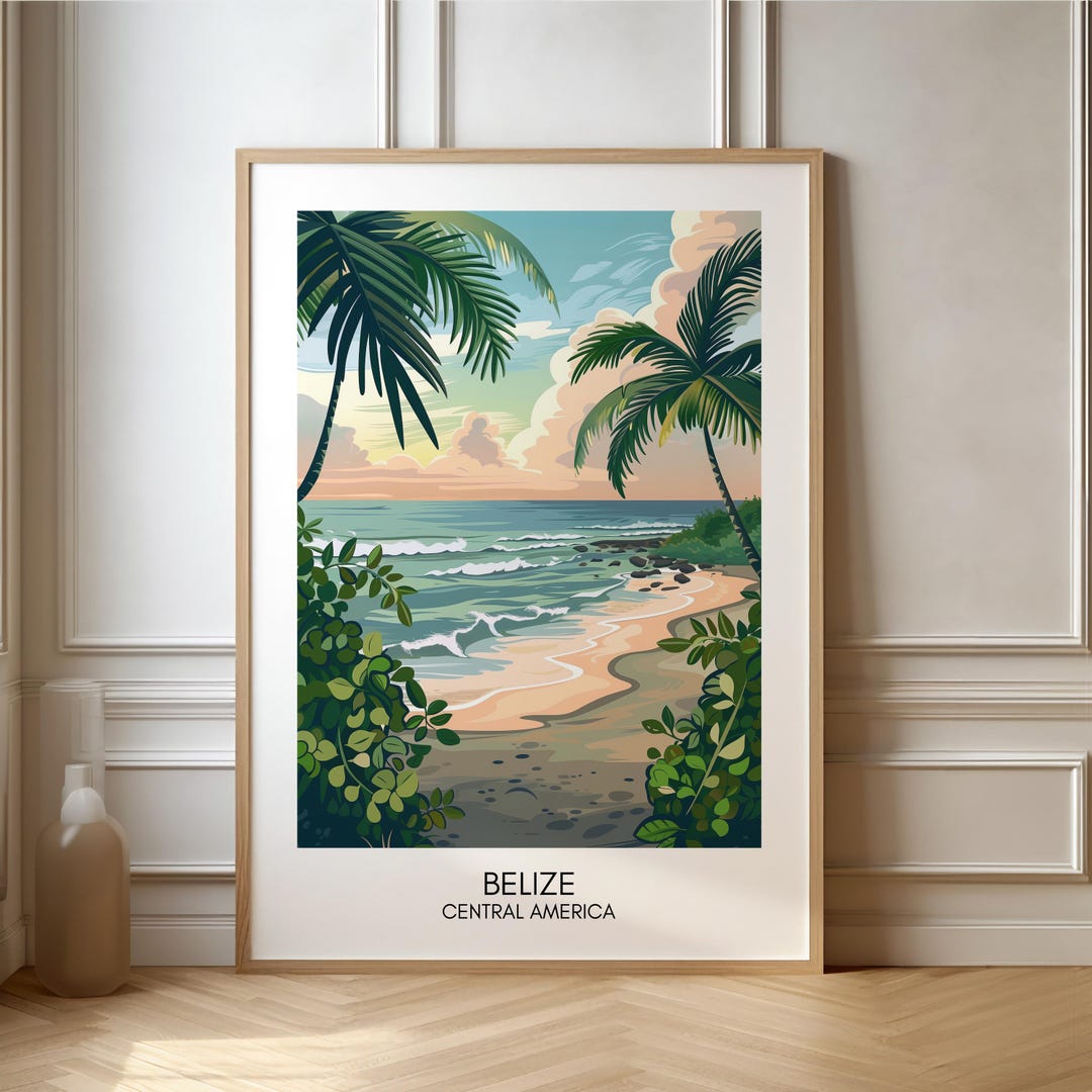 Belize Poster Caribbean Travel Poster Central America | Gift Landscape ...